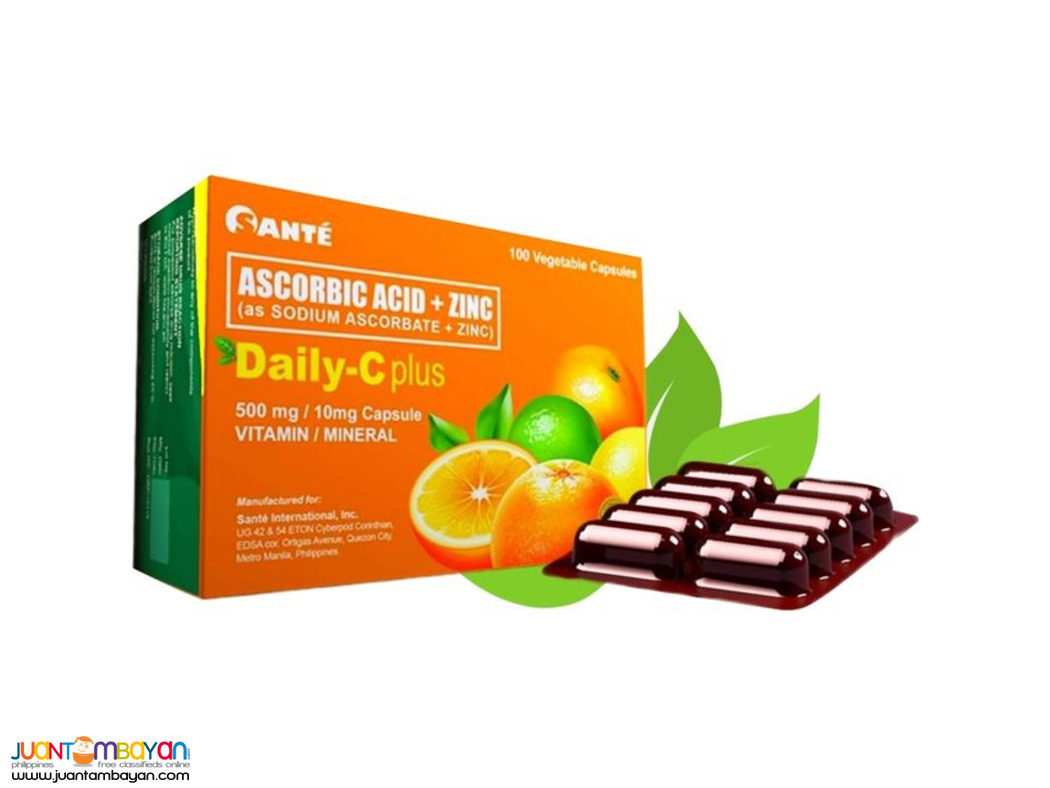 Daily C Plus Ascorbic Acid Zinc 500mg 10mg X 100s