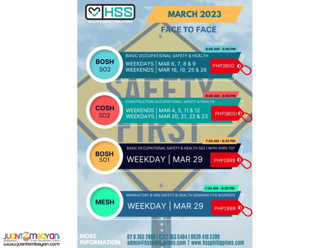 DOLE ACCREDITED OSH TRAINING FACE TO FACE
