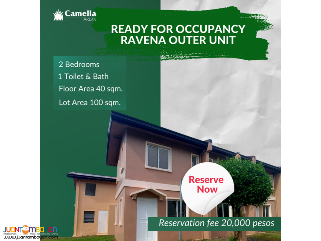 Ravena Outer unit Ready to Move-in House & Lot in CAMELLA Aklan