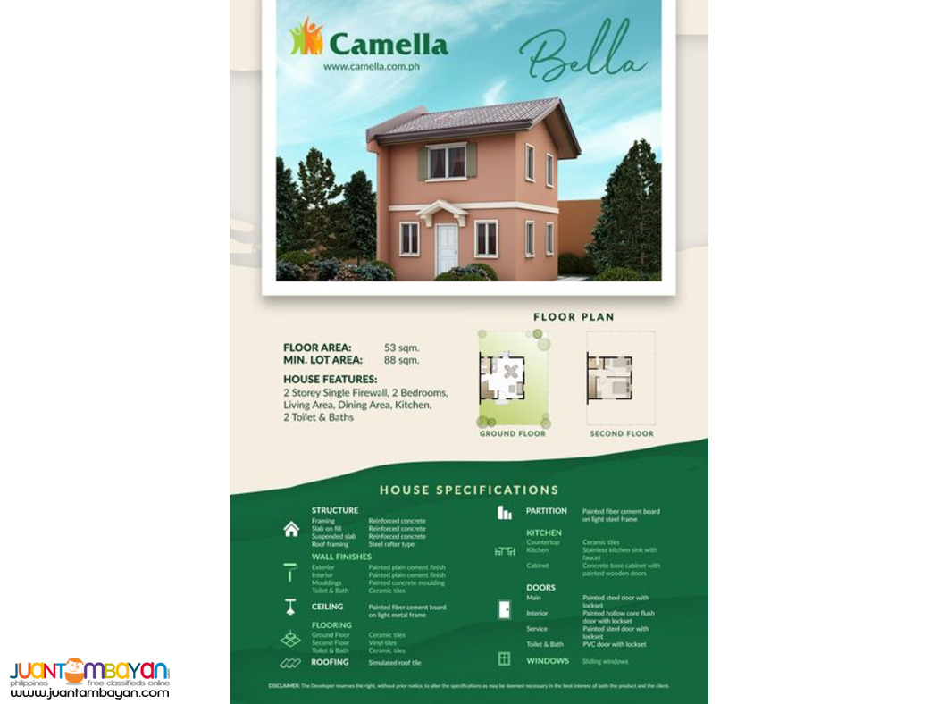 2 Storey Single Firewall House in Sorsogon | Bella