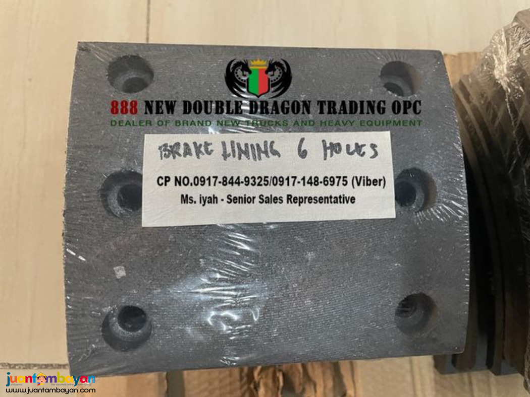 '*Brake Lining for Howo trucks 6 and 8 holes*'