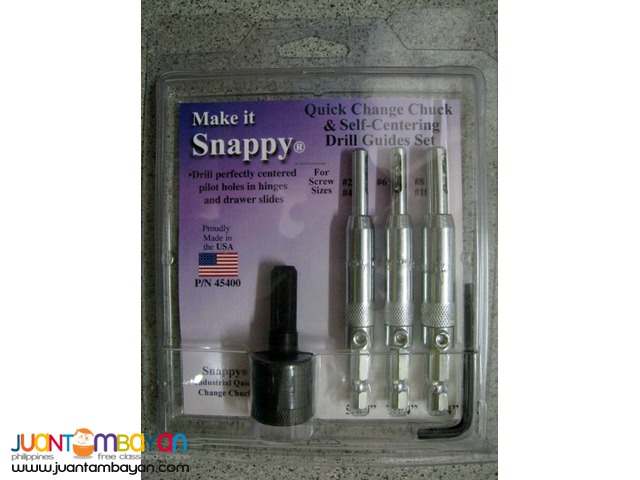 Snappy 45400 4-piece Self Centering Hinge Bit & Quick Chuck