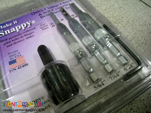 Snappy 45400 4-piece Self Centering Hinge Bit & Quick Chuck